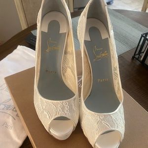 Christian Louboutin | Shoes | Very Lace Ivory Christian Louboutin 47 ...